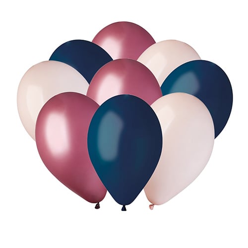 Chic Shell Cream, Vino Burgundy & Navy Blue Assorted Latex Balloons ...