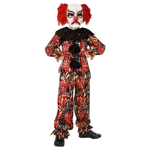 Scary Clown Red Fancy Dress Costume Unisex Kids Large - Age 10-12 ...