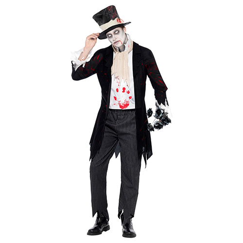 Till Death Do Us Part Zombie Groom Fancy Dress Costume Adult Mens Large ...