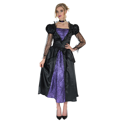 Wicked Queen Black & Purple Fancy Dress Costume Ladies Extra Small - UK ...