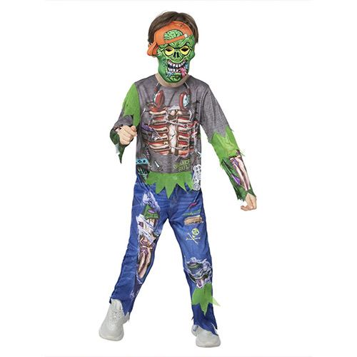 Zombie Gamer Boys Fancy Dress Costume Kids Large - Age 10-12 | Partyrama