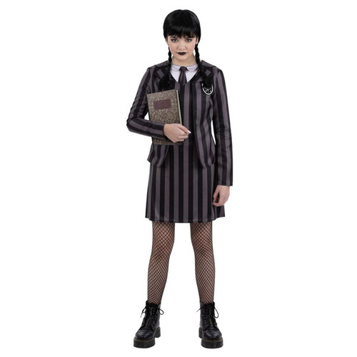Gothic School Uniform Girls Fancy Dress Costume Kids Medium - Age 7-9 ...
