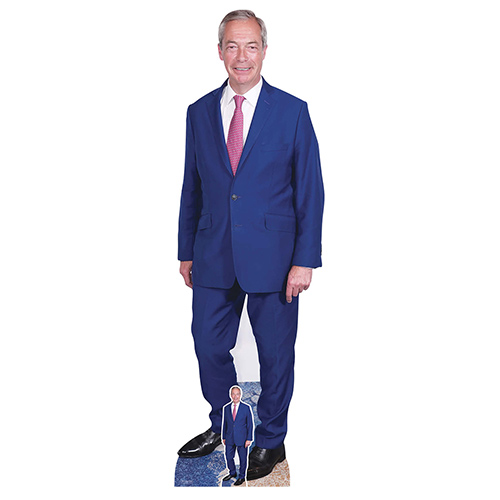 Nigel Farage Pink Tie Lifesize Cardboard Cutout 183cm | Partyrama