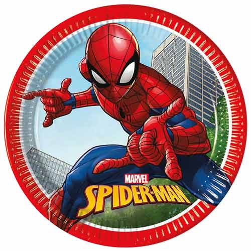 Spider-Man Crime Fighter Marvel Round Paper Plates 23cm - Pack of 8 ...