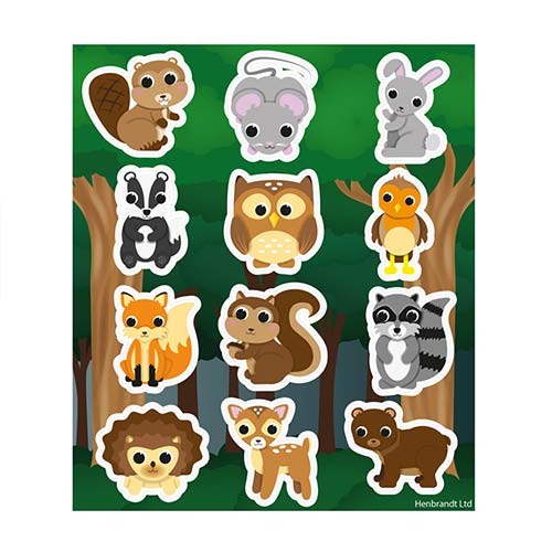 Woodland Animals Sticker Sheet | Partyrama