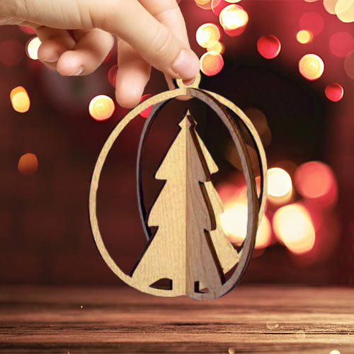 Christmas Tree 3D Round Hanging Ornament Decoration | Partyrama