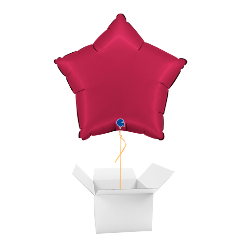 Satin Cherry Red Star Shape Foil Helium Balloon - Inflated Balloon in a ...