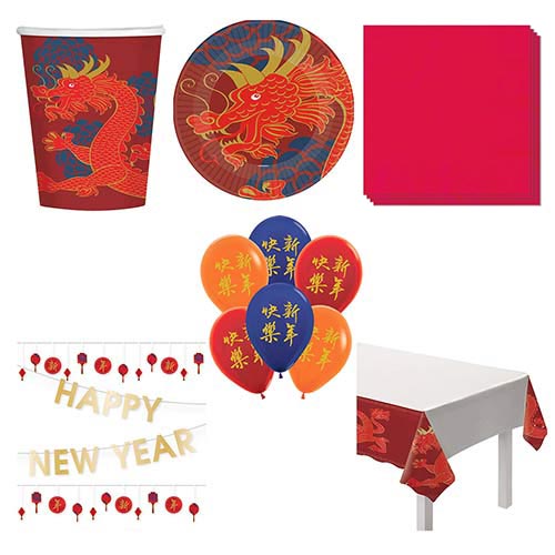 Chinese Lunar New Year 8 Person Deluxe Party Pack | Partyrama