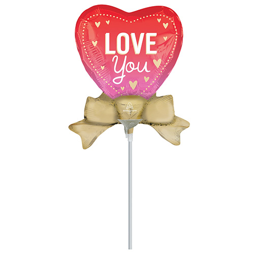 Love You Better with Bows Air Fill Foil Balloon 23cm / 9 in | Partyrama