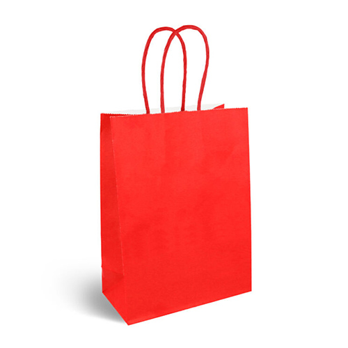 Bright Red Paper Party Bag with Handles 22cm | Partyrama