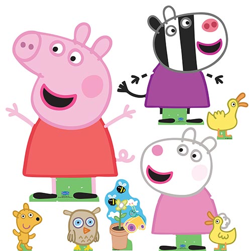 Peppa, Zoe and Suzy (Peppa Pig) Cardboard Cutouts Decoration Pack ...
