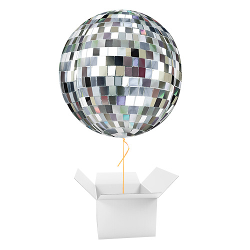 Disco Ball Orbz Foil Helium Balloon - Inflated Balloon in a Box | Partyrama