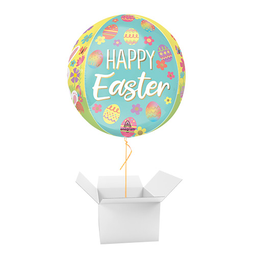 Happy Easter Bunny Rabbit Yellow Orbz Foil Helium Balloon - Inflated ...