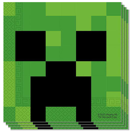 Minecraft Paper Luncheon Napkins 2 Ply 33cm - Pack of 20 | Partyrama