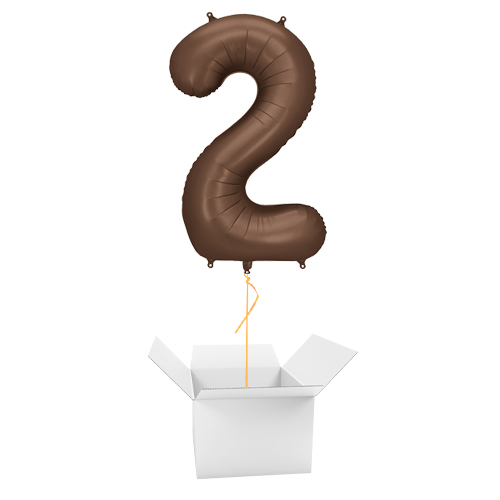 Mocha Brown Number 2 Helium Foil Giant Balloon - Inflated Balloon in a ...