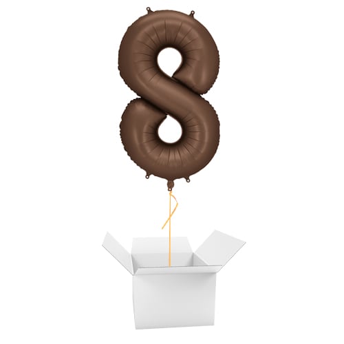 Mocha Brown Number 8 Helium Foil Giant Balloon - Inflated Balloon in a ...
