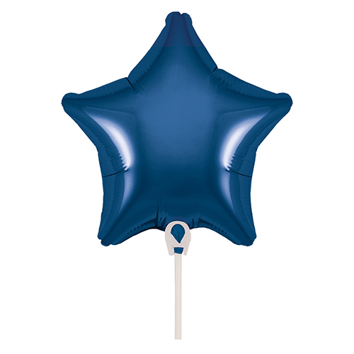 Navy Blue Star Air Fill Foil Balloon 23cm / 9 in - Pack of 5 | Partyrama