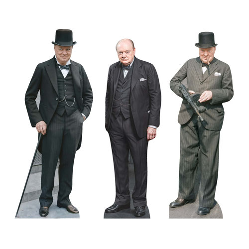 Winston Churchill Table Top Cardboard Cutouts - Pack of 3 | Partyrama