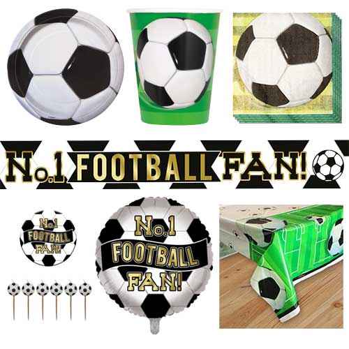 Black & White Football 8 Person Deluxe Party Pack | Partyrama