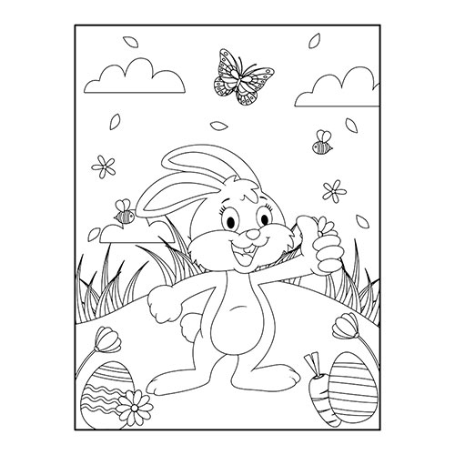 Happy Easter Bunny A4 Colouring Sheet | Partyrama