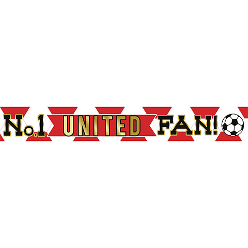 No. 1 United Fan Football Foil Banner 2.7m | Partyrama