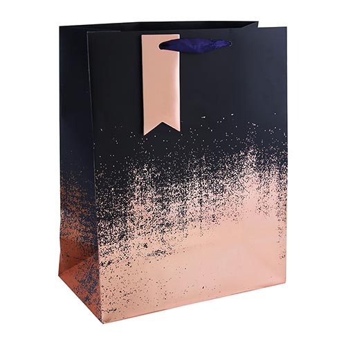Distressed Copper Large Navy Gift Bag 33cm | Partyrama