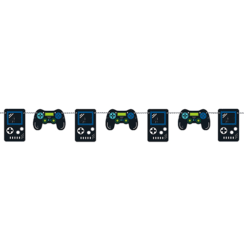 Gamer Birthday Controller Shaped Paper Garland 2.1m / 7 ft | Partyrama