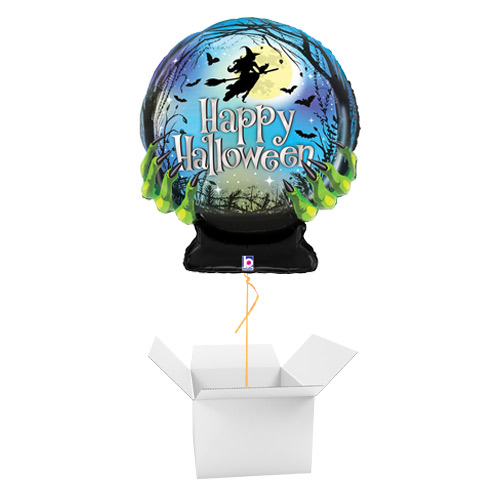 Spooky Halloween Crystal Ball Helium Foil Shaped Balloon - Inflated ...