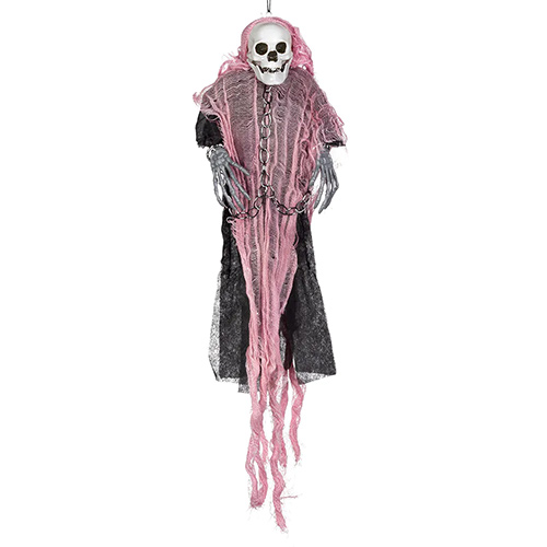 Pink Girl Skeleton Settler Halloween Prop Hanging Decoration 40cm ...
