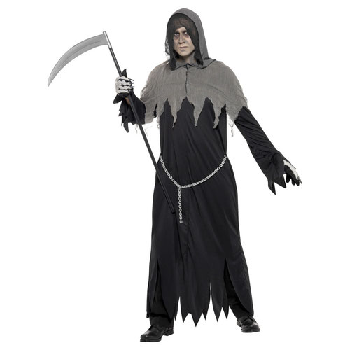 Grim Reaper Robe Fancy Dress Costume Adult Mens Large | Partyrama