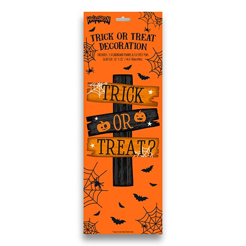 Trick or Treat Halloween Cardboard Decoration Sign 70cm | Partyrama