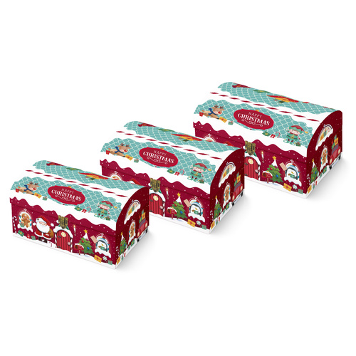 Santa Claus Grotto Christmas Toy Chest Gift Box - Pack of 3 | Partyrama