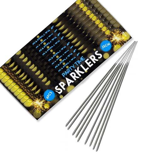 60 Hand Held Sparklers 25cm - 10 Packs of 6 | Partyrama