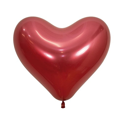 Reflex Red Heart Shape Latex Balloon 35cm / 14 in | Partyrama